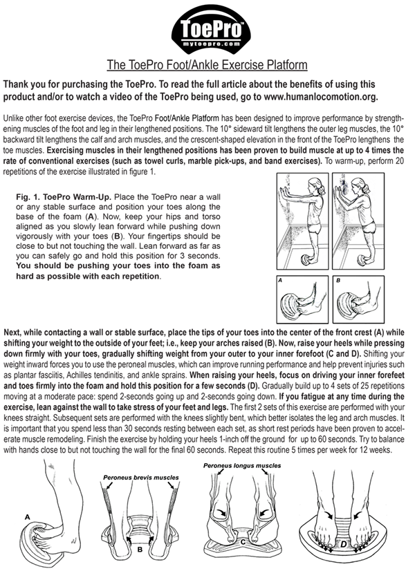 ToePro Foot/Ankle Exercise Platform - Human Locomotion