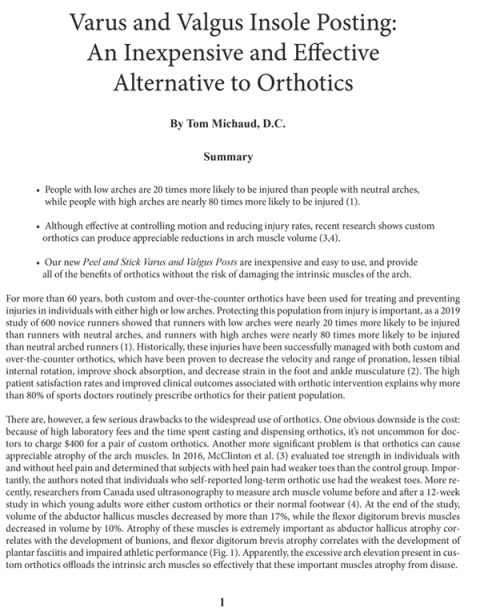 PEEL and STICK POSTS: Forefoot and Rearfoot Valgus Posts - Human Locomotion